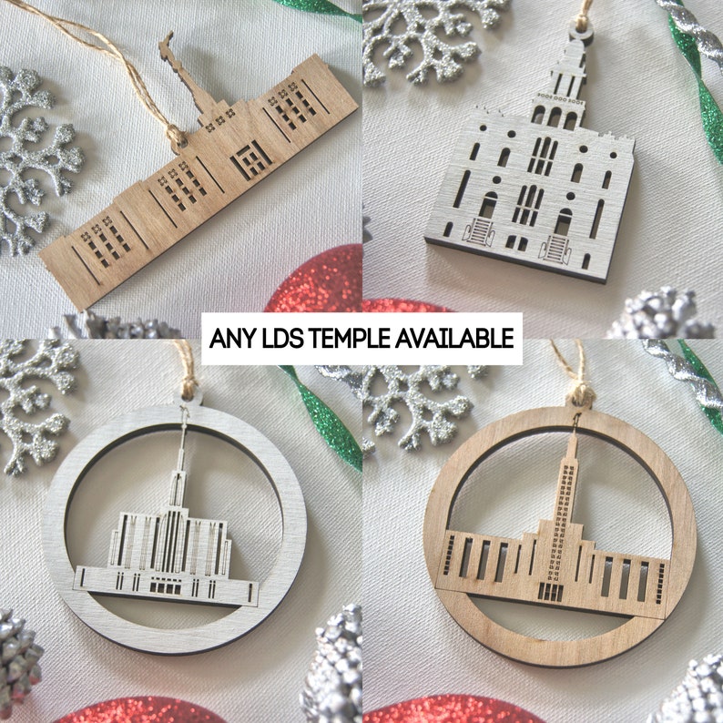 Set of 50 Custom Laser Cut Wood LDS Temple Ornaments - Etsy