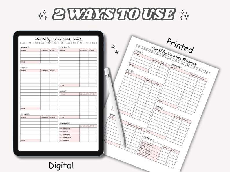 Budget Template | Printable - Etsy