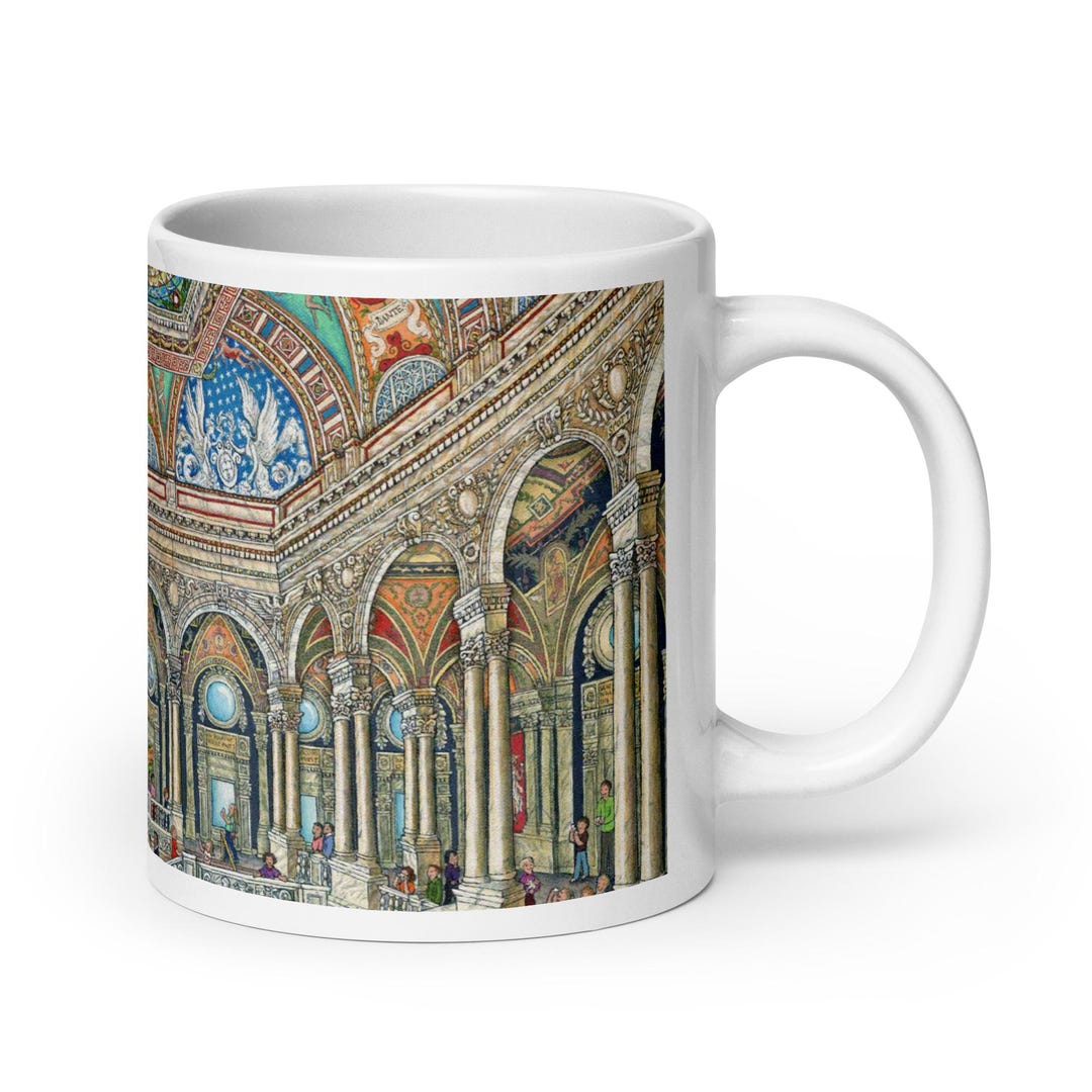 Mug Library of Congress Artwork by Kathy Jakobsen | Gift Mug Book ...