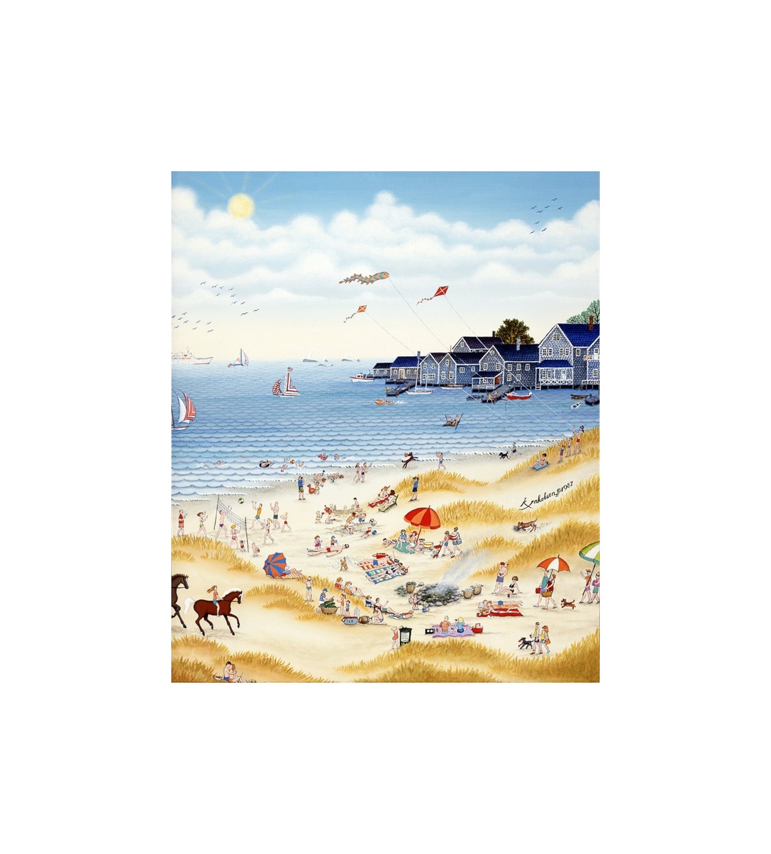 Fun in the Sun Print Coastal Decor Beach Art Print Sailing Art Summer ...