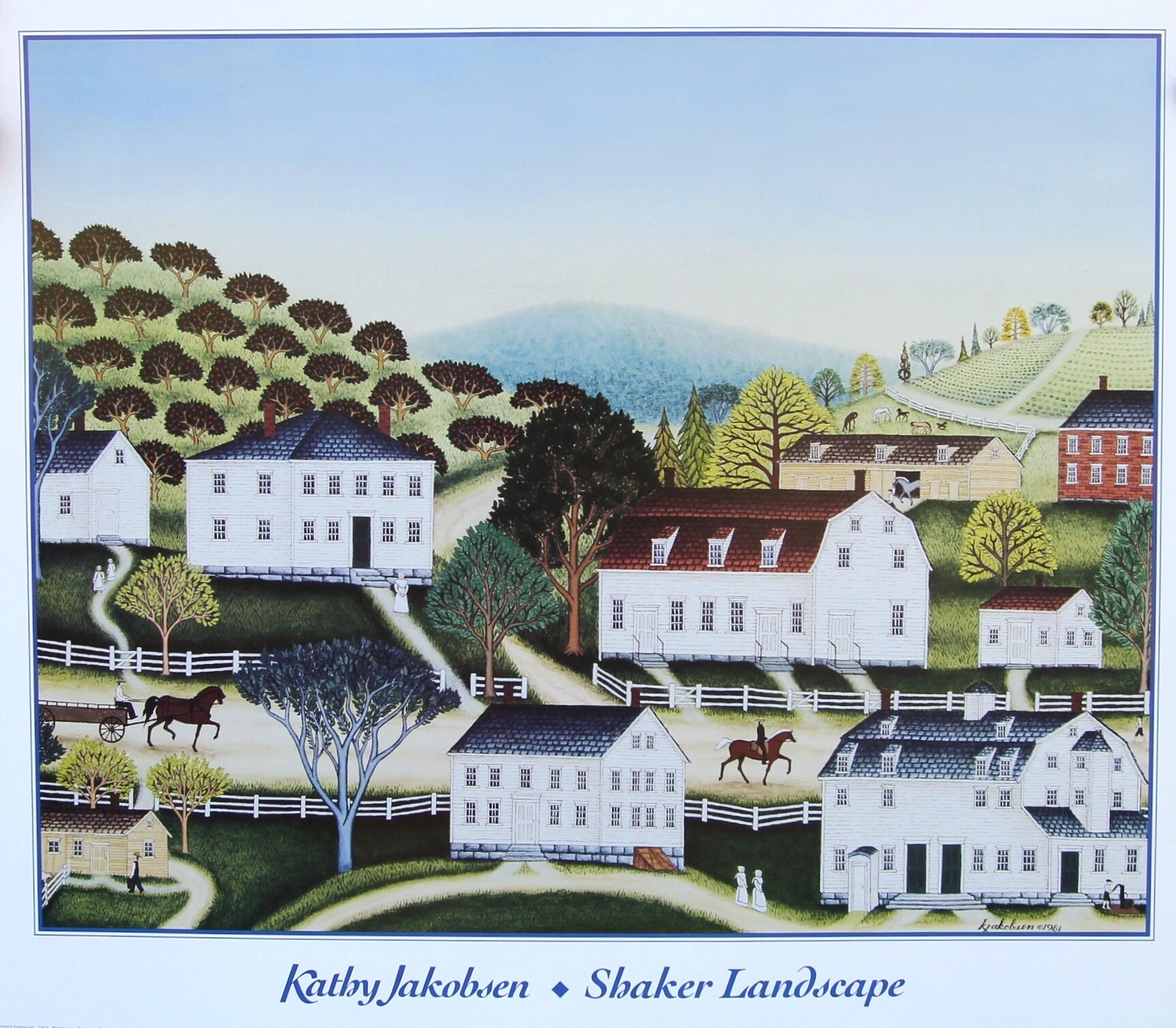 Art Poster, "shaker Landscape", Vintage Artwork SIGNED by Kathy ...