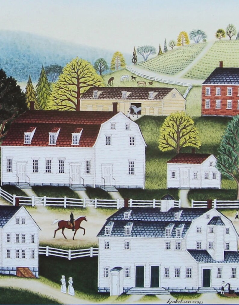 Art Poster, "shaker Landscape", Vintage Artwork SIGNED by Kathy ...