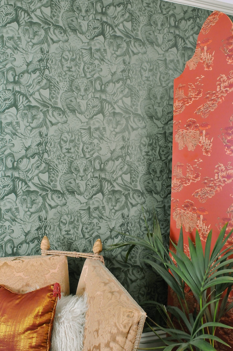 Rara Sage Wallpaper - Etsy