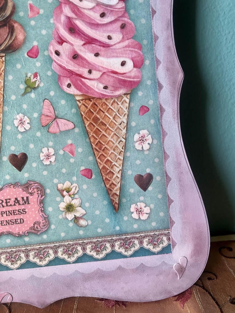 Ice Cream Kitchen Decor | Decoupage Art - Etsy
