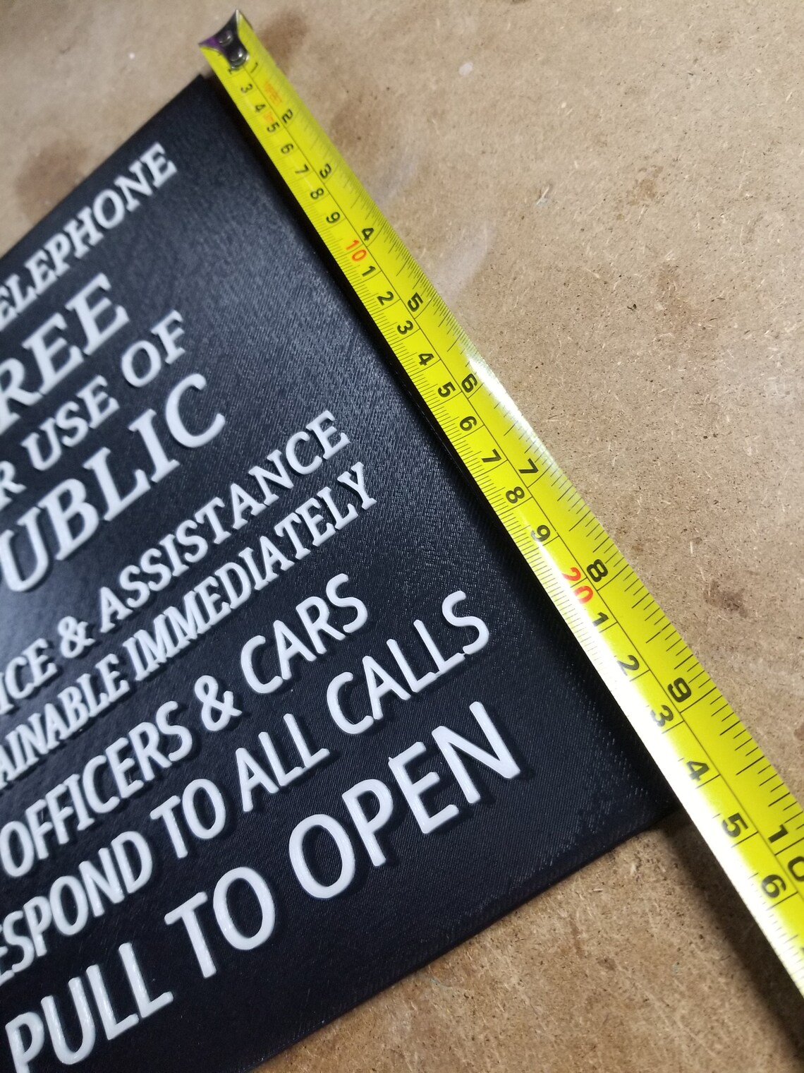 Police Box Door Sign 9.5 X 7 In. "black and White" (3d Printed) - Etsy