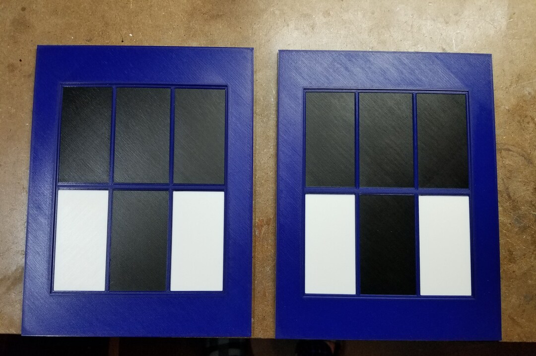 Police Box Windows (3d Printed Blue and White With Black Panels) - Etsy