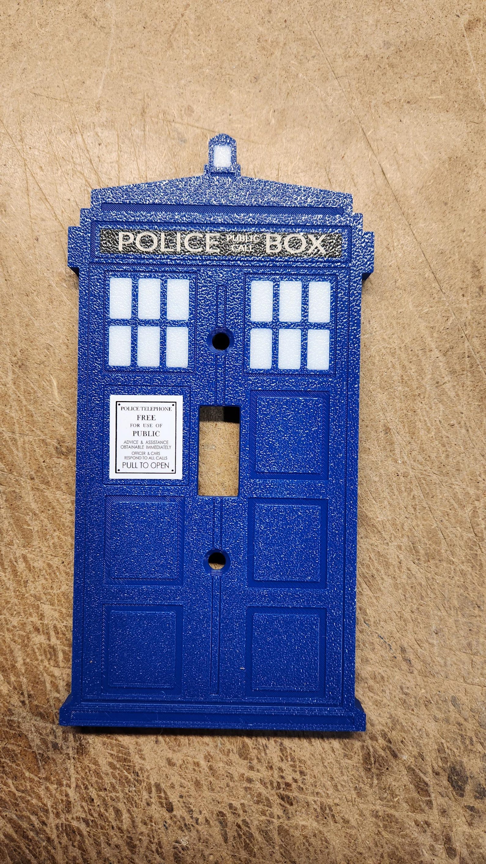 Police Box Light Switch Cover Modern Updated (3d Printed) - Etsy