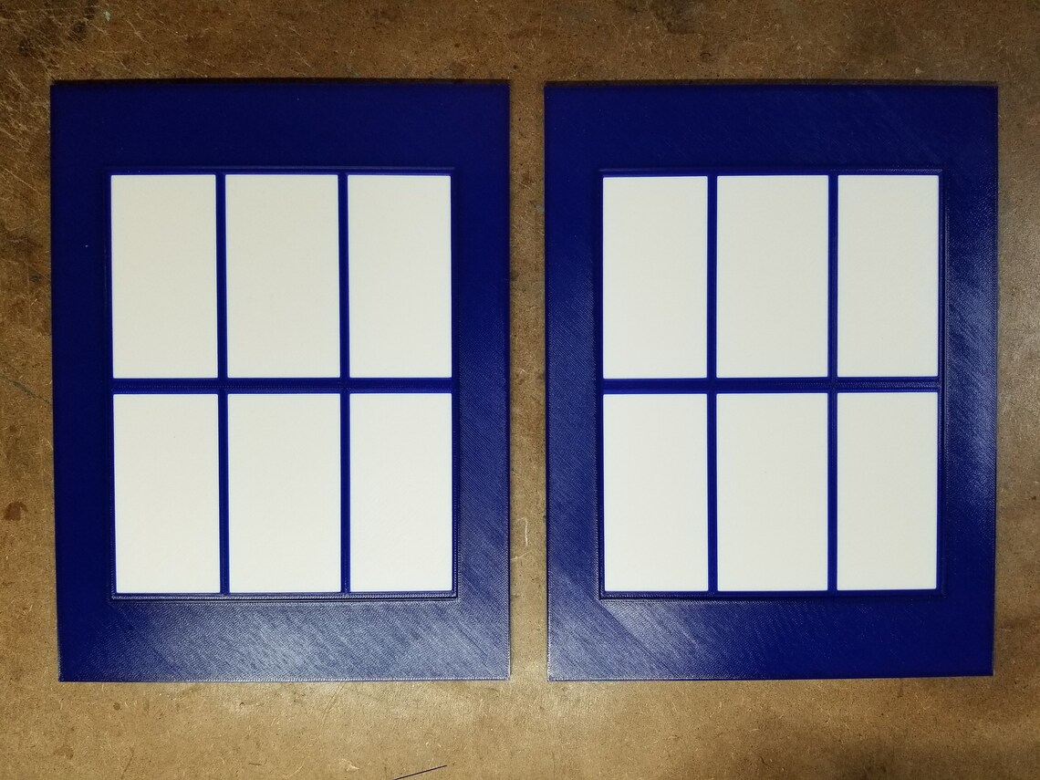 Police Box Windows 3d Printed Blue and White 7.25x9.5 | Etsy