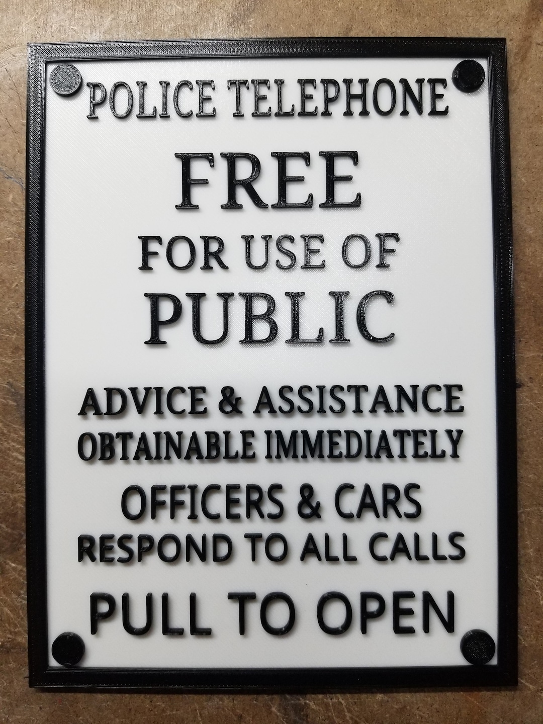 Police Box Door Sign (3d Printed) - Etsy