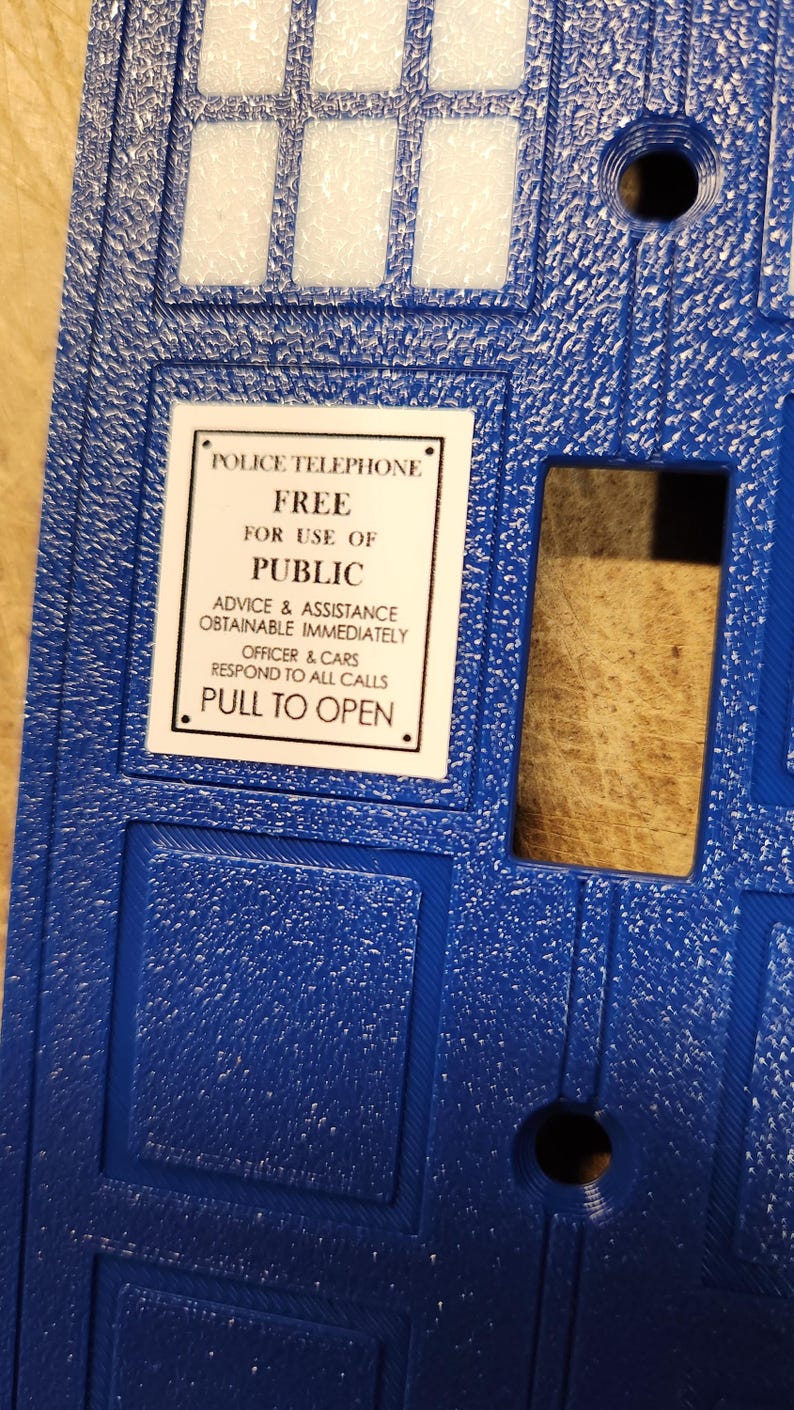 Police Box Light Switch Cover Modern Updated (3d Printed) - Etsy