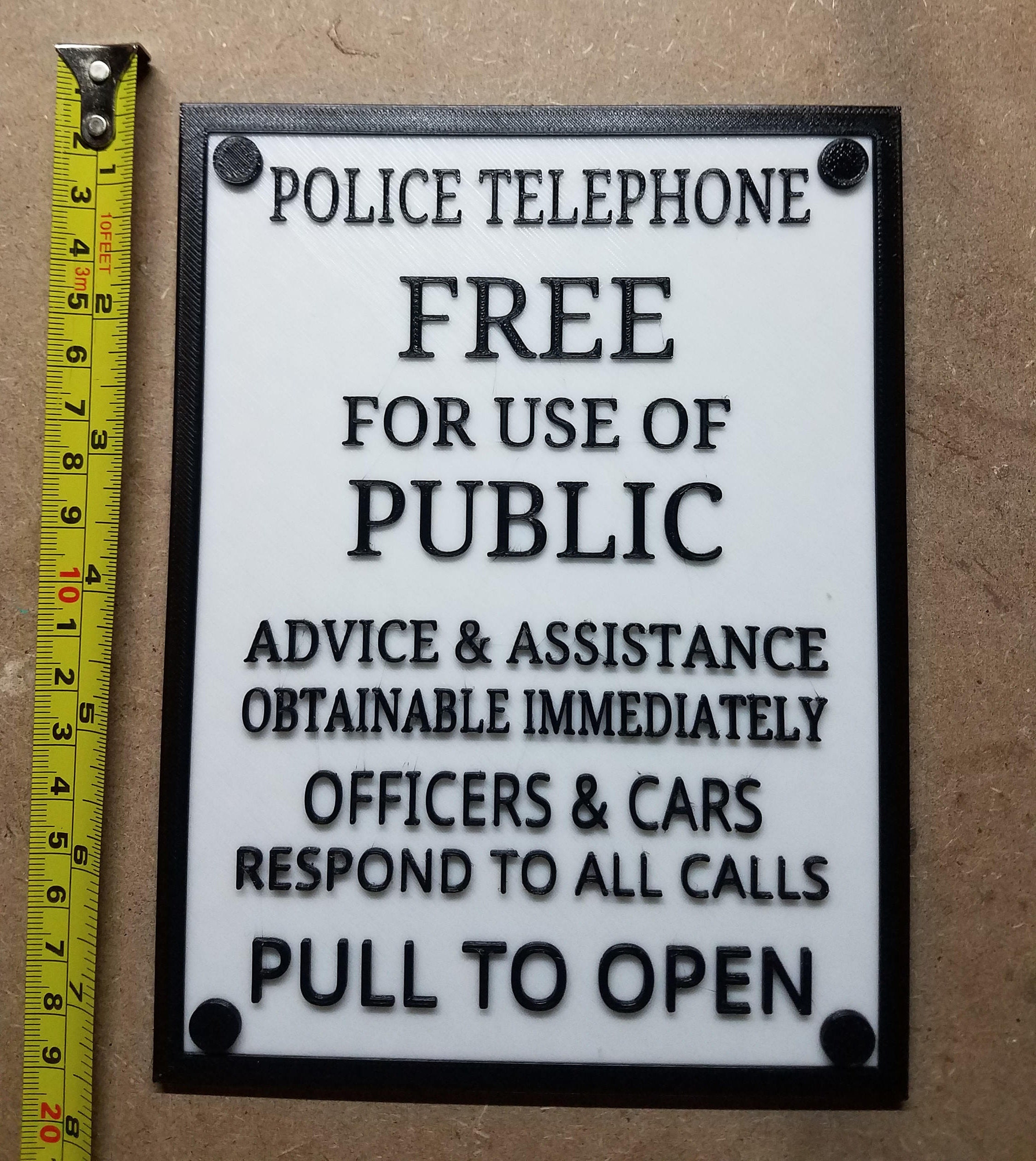 Police Box Door Sign 3d Printed - Etsy