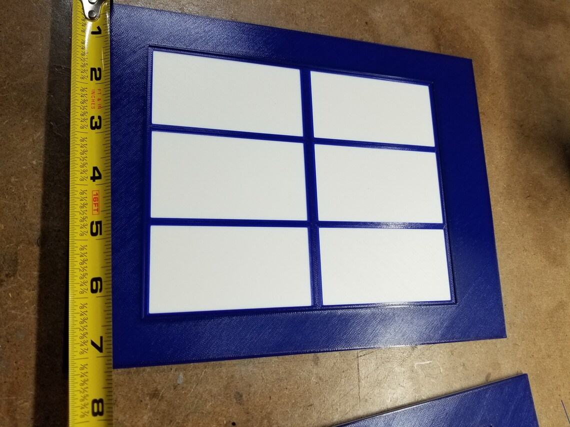 Police Box Windows 3d Printed Blue and White 7.25x9.5 | Etsy