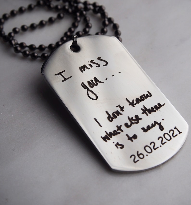 MENS Handwritten Necklace Mens Hand Writing Necklace - Etsy