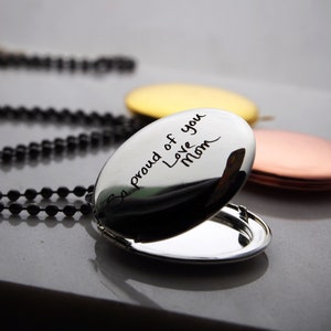 Actual Handwritten Locket Necklace, Handwriting Locket, Handwriting ...