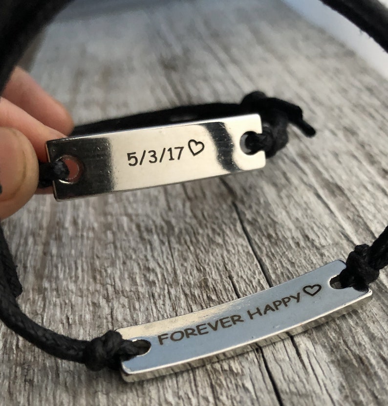 Custom Couples Bracelets, Relationship Anniversary Bracelets, Matching ...