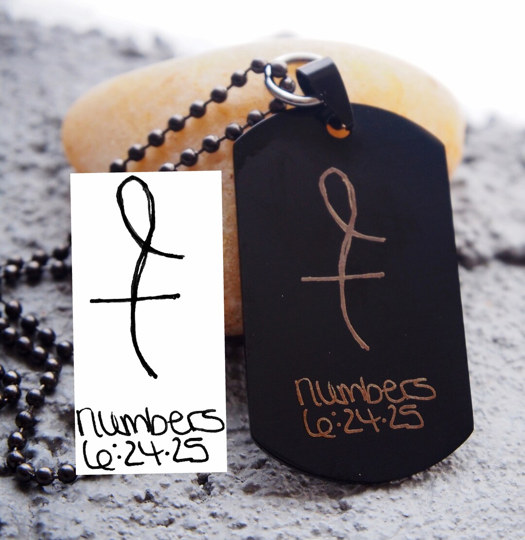 Personalized CROSS NECKLACE Men Women Handwriting Mom Custom Engraved ...