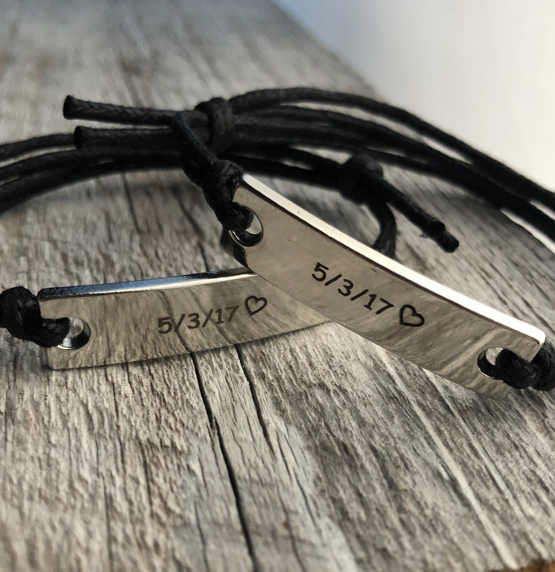 Custom Relationship Bracelets, Matching Couples Bracelets, Personalized ...