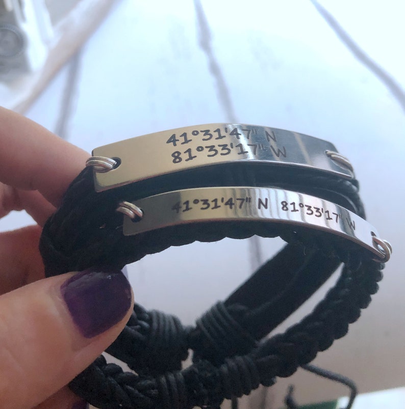 Custom Long Distance Relationship Bracelets, Coordinate Couples ...