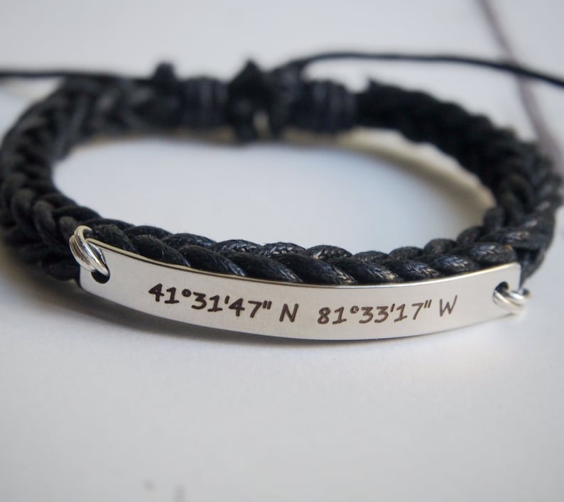 Custom Long Distance Relationship Bracelets, Coordinate Couples ...