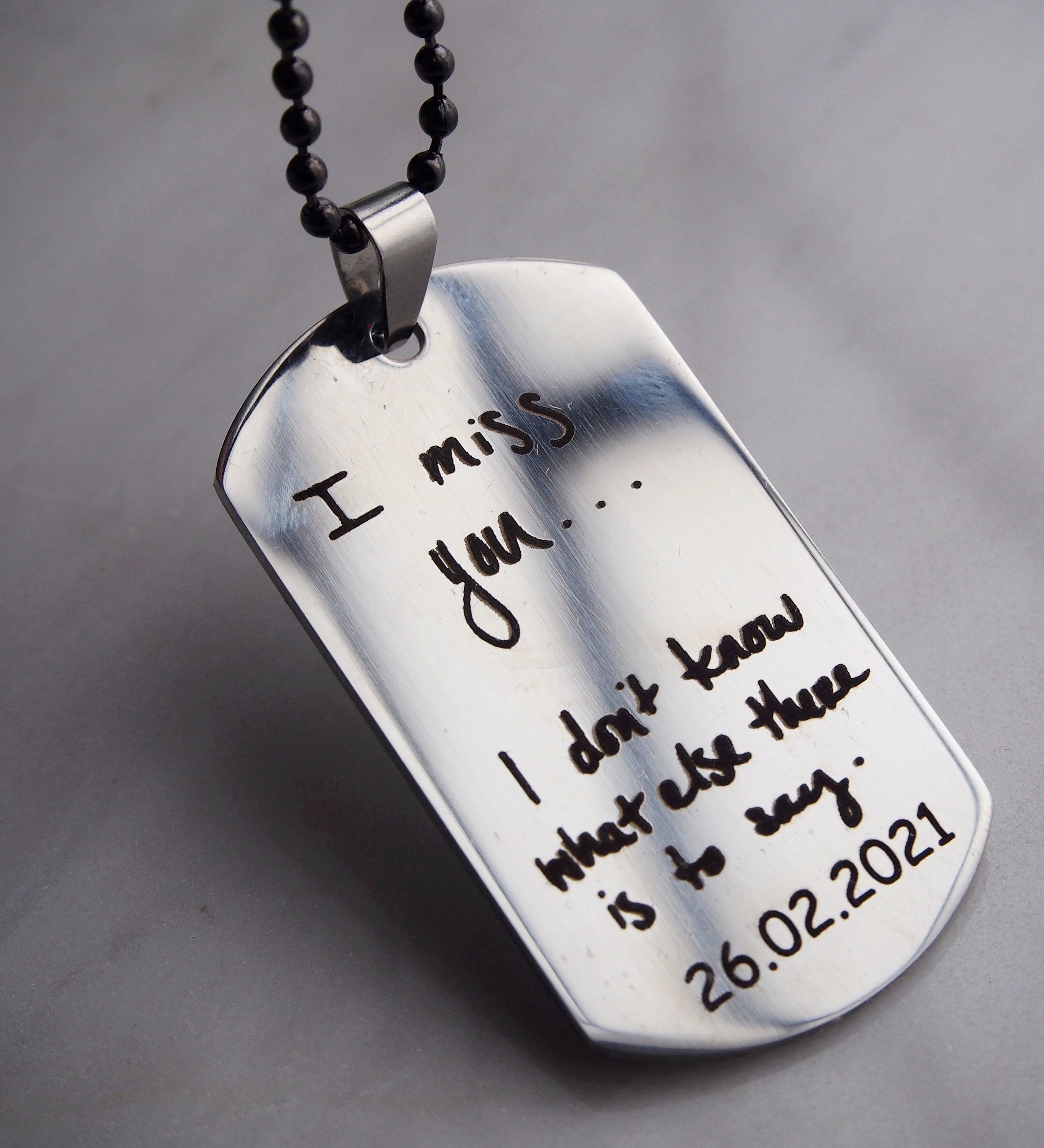 MENS Handwritten Necklace, Mens Hand Writing Necklace, Anniversary ...