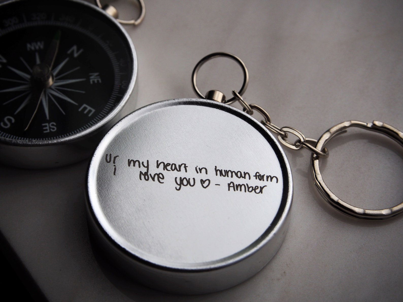 Real Handwritten Compass Stainless Steel, Handwriting Compass, Outdoor ...