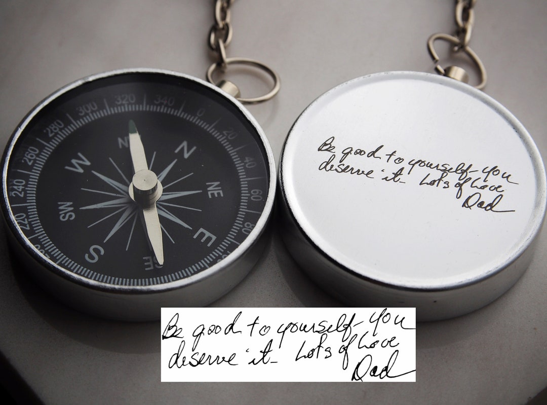 Real Handwritten Compass, Handwriting Compass, Outdoor Lover Gifts ...