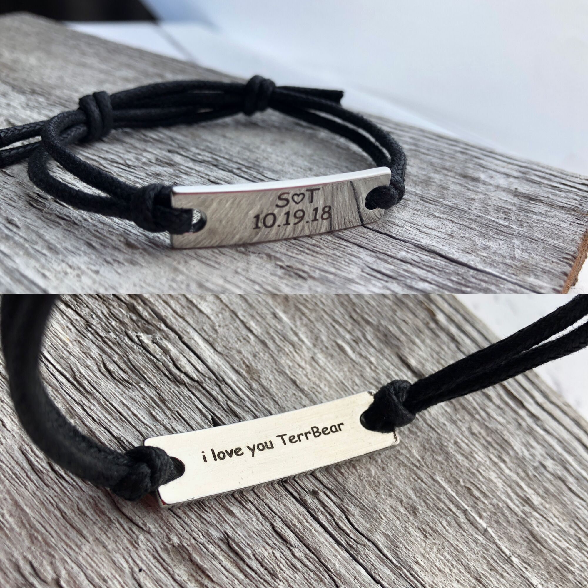 Customized Couples Date Bracelets His Hers Bracelets - Etsy