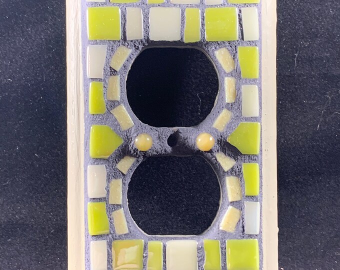 Glass Tile Mosaic Outlet Cover Wall Plate - Standard Double Outlet ...