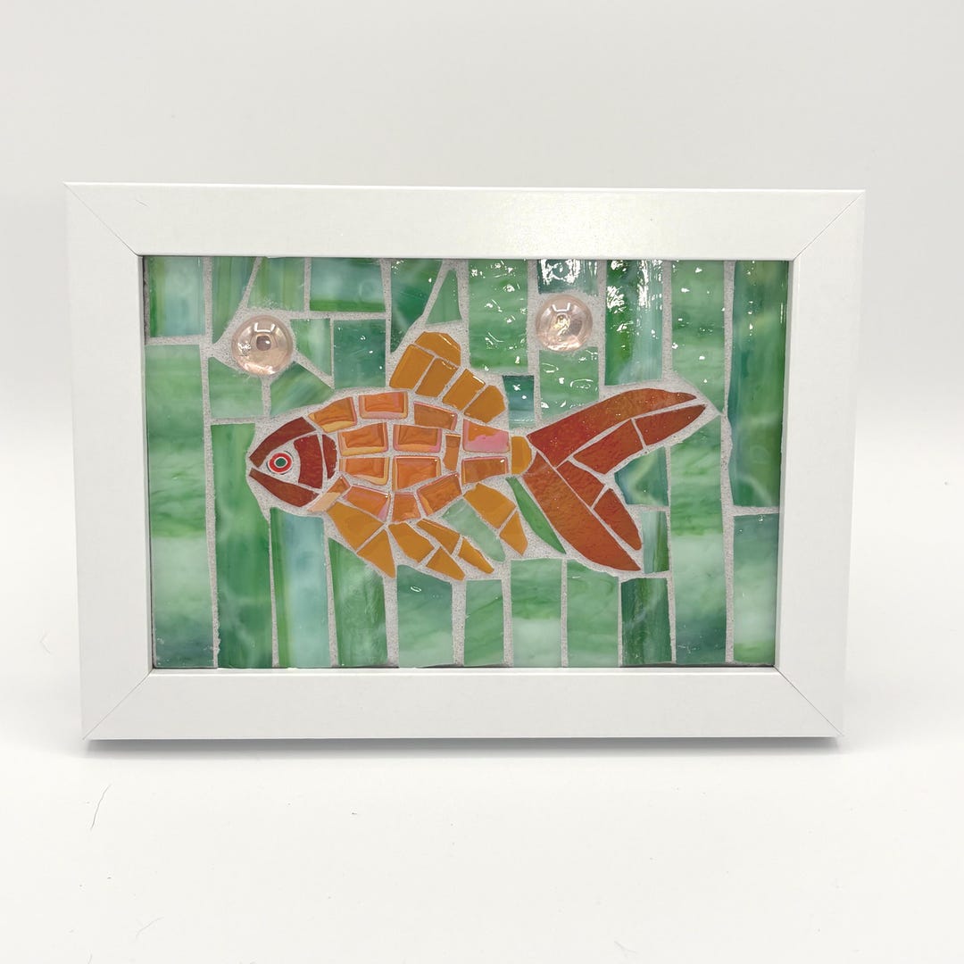Stained Glass Goldfish Mosaic Wall or Tabletop Art - Etsy