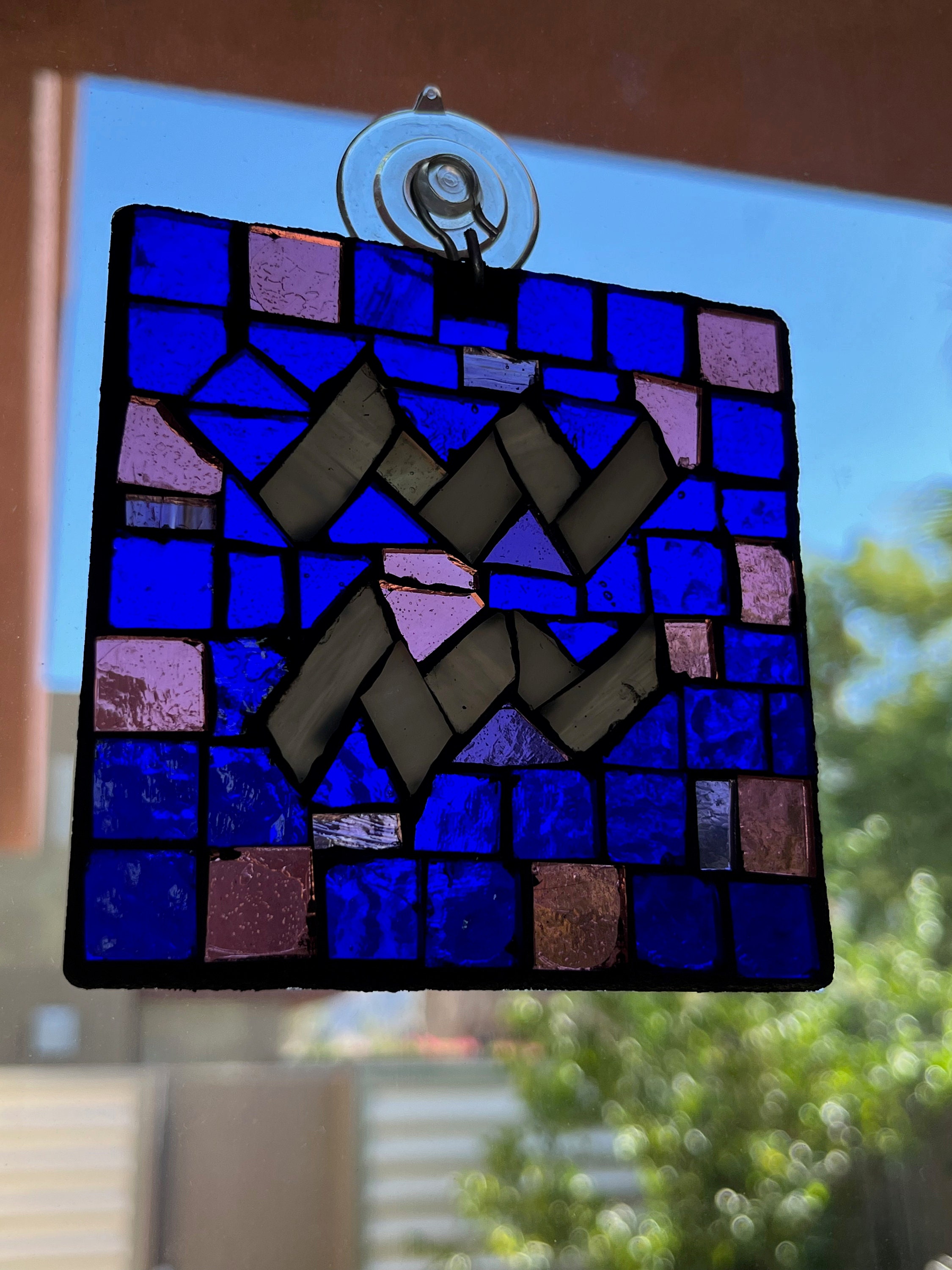 Aquarius Stained Glass Mosaic Zodiac Suncatcher - Etsy