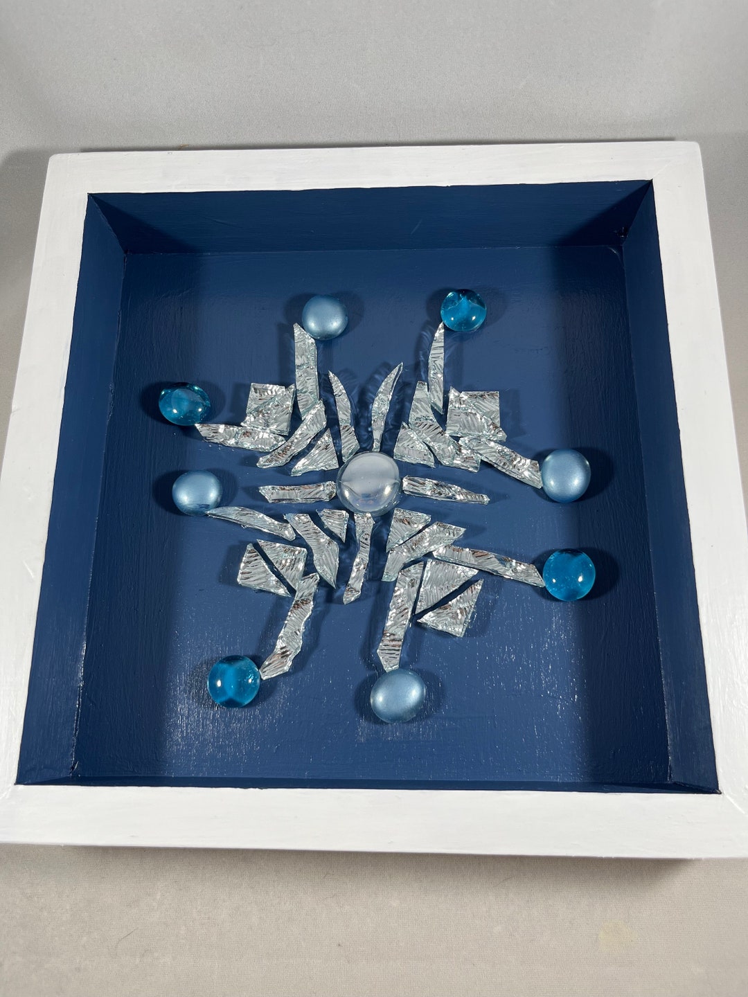 Snowflake Mosaic Shadow Box Christmas or Winter Decor - Etsy