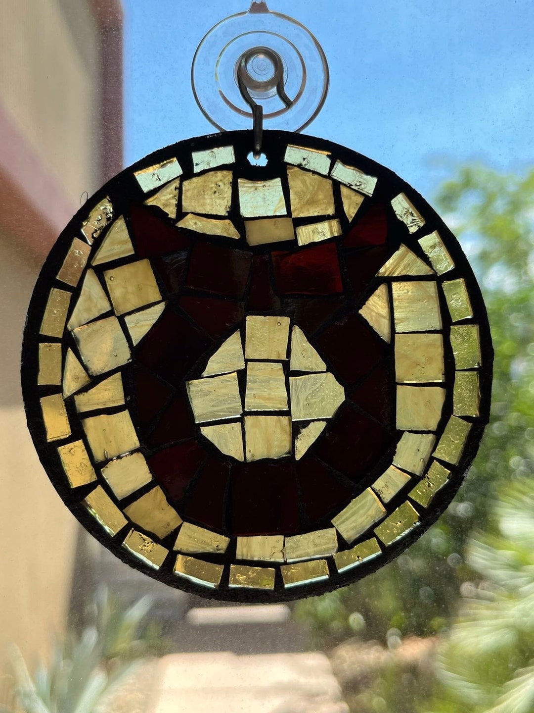 Stained Glass Mosaic Suncatcher Window Hanging Taurus Zodiac Sign - Etsy