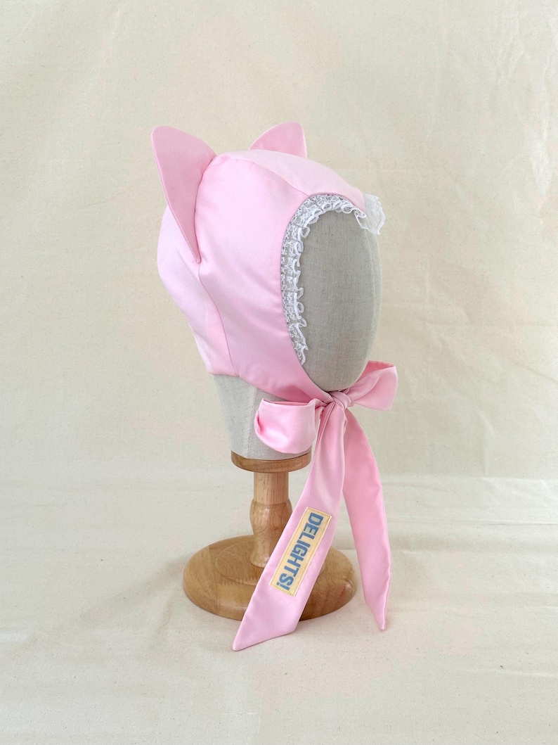 Cat Bonnet (pink Satin) - Etsy