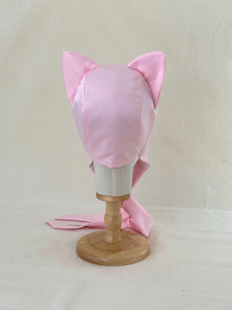 Cat Bonnet (pink Satin) - Etsy
