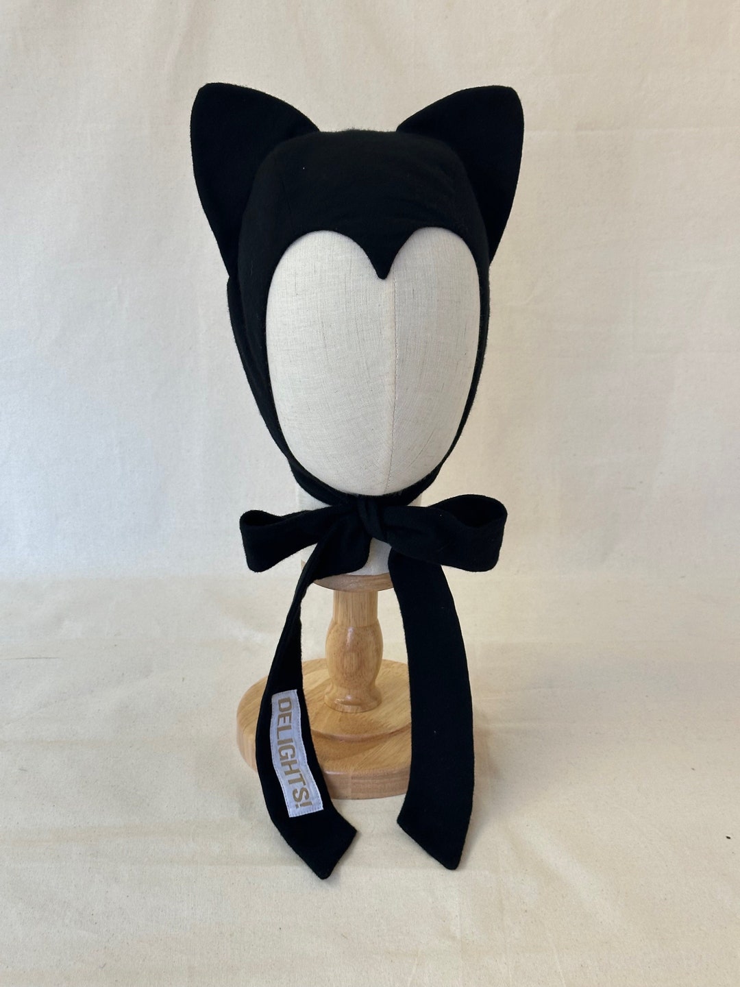 Cat Bonnet black Brushed Cotton - Etsy