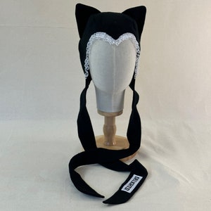 Cat Bonnet black Brushed Cotton - Etsy