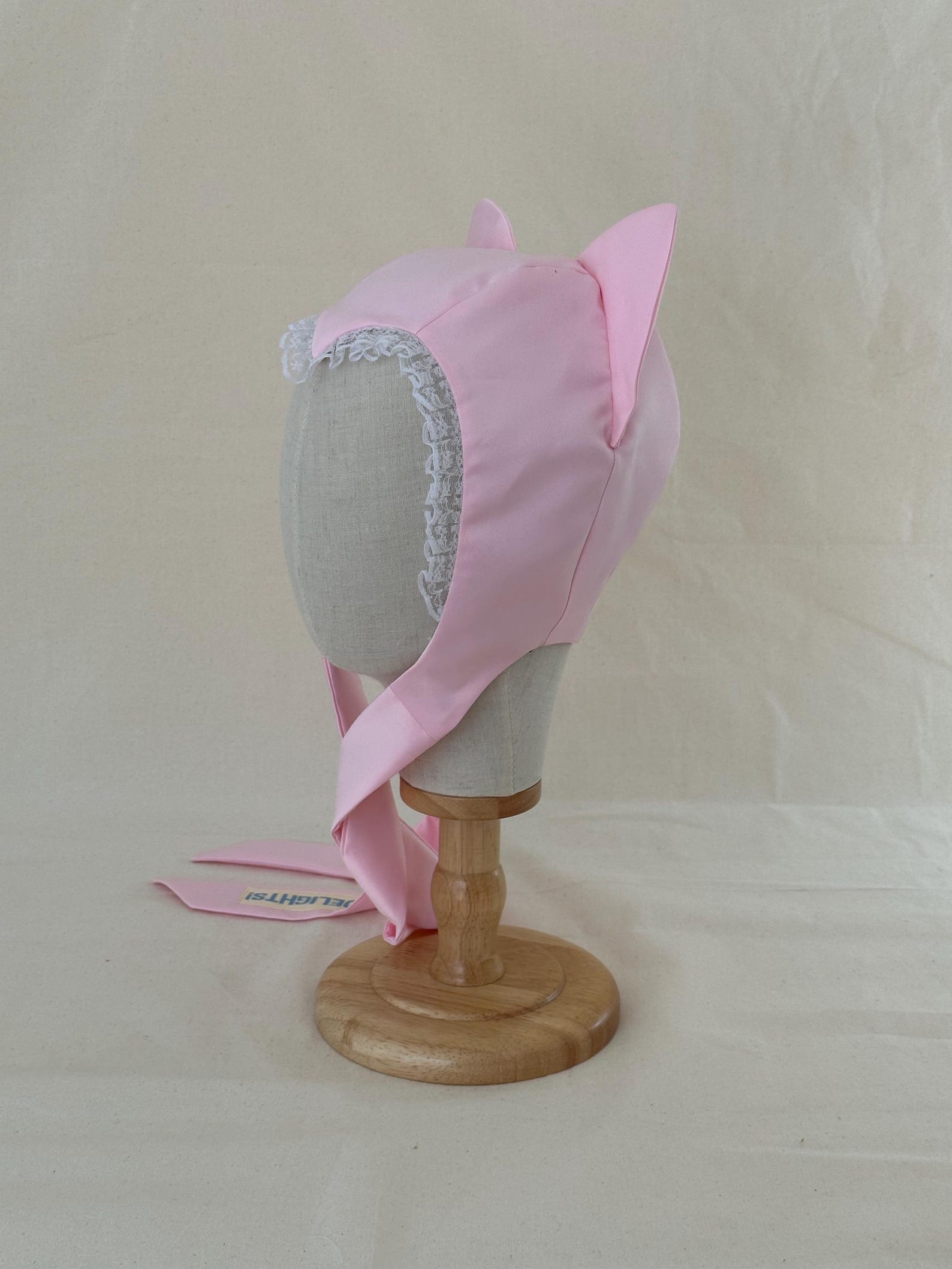 Cat Bonnet (pink Satin) - Etsy