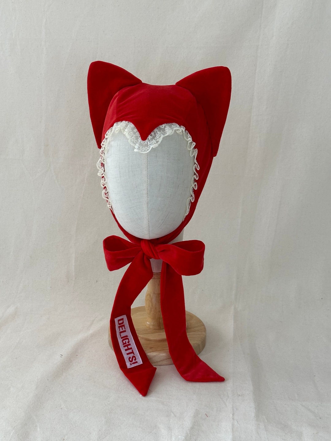 Cat Bonnet red Velvet - Etsy