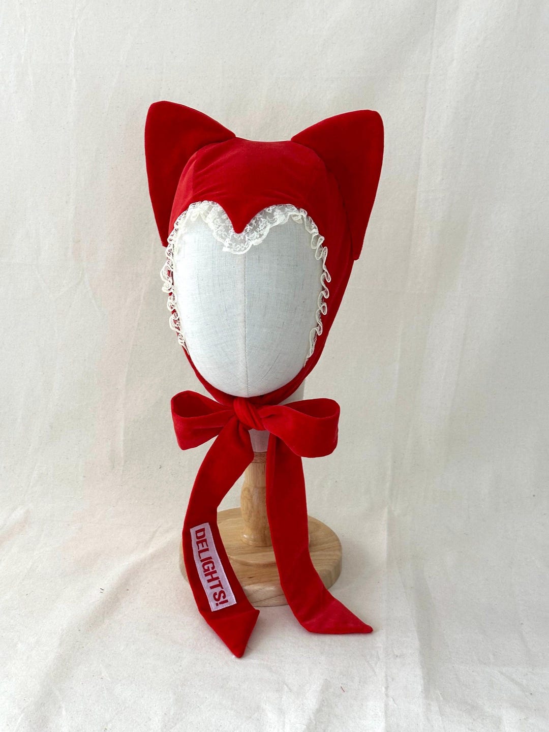 Cat Bonnet (red Velvet) - Etsy