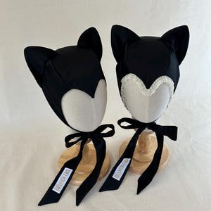 Cat Bonnet (black Satin) - Etsy