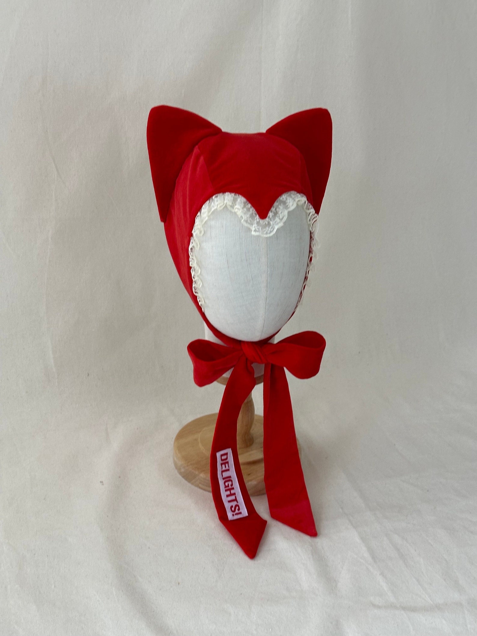 Cat Bonnet (red Velvet) - Etsy