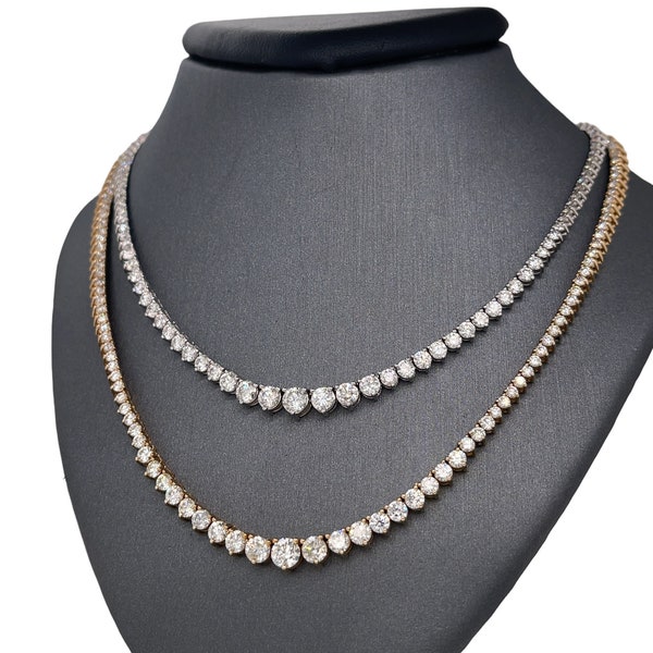 Graduated Diamond Necklace - Etsy