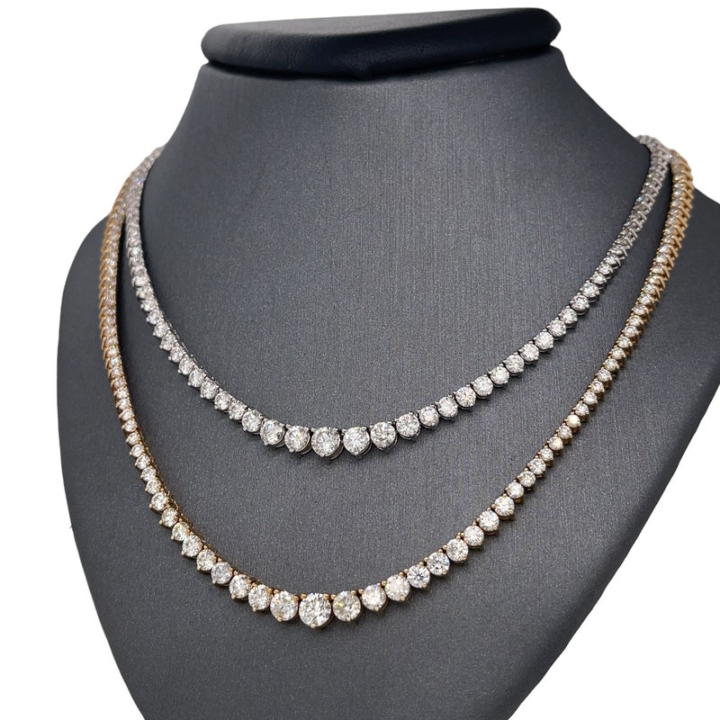 Graduated Diamond Necklace - Etsy