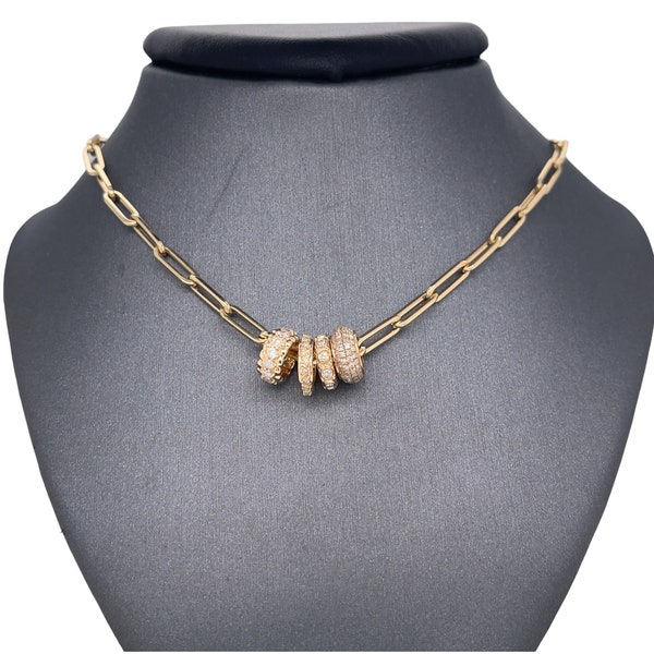 14k Solid Gold Rondelle Bead - Etsy