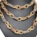 14K Italian Gold Link Chain, Tricolor, Satin Texture, Polished Links ...