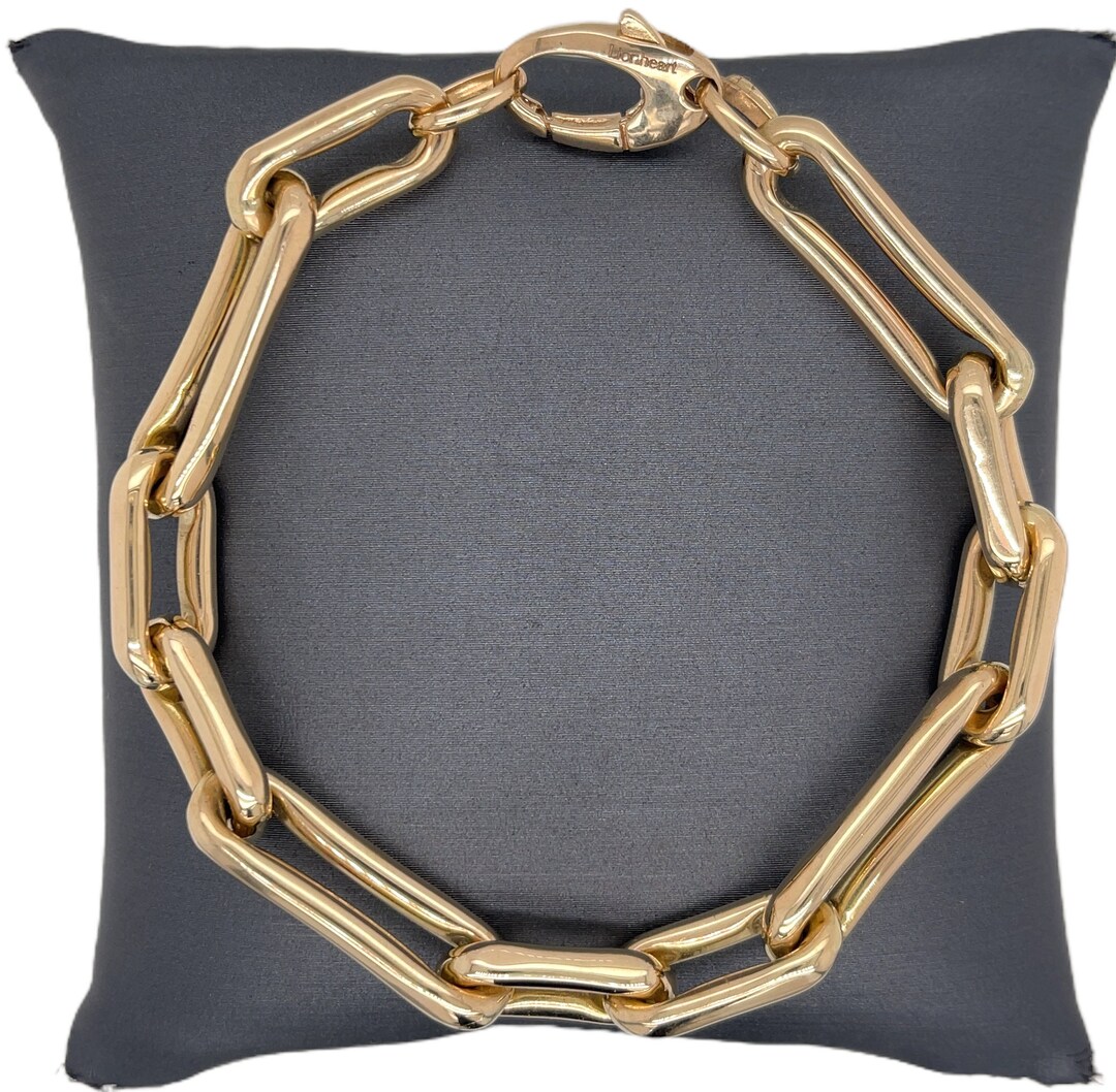 14K Italian Gold Mixed Pinched Link Chain Bracelet - Etsy