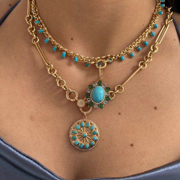 Turquoise Medallion - Etsy