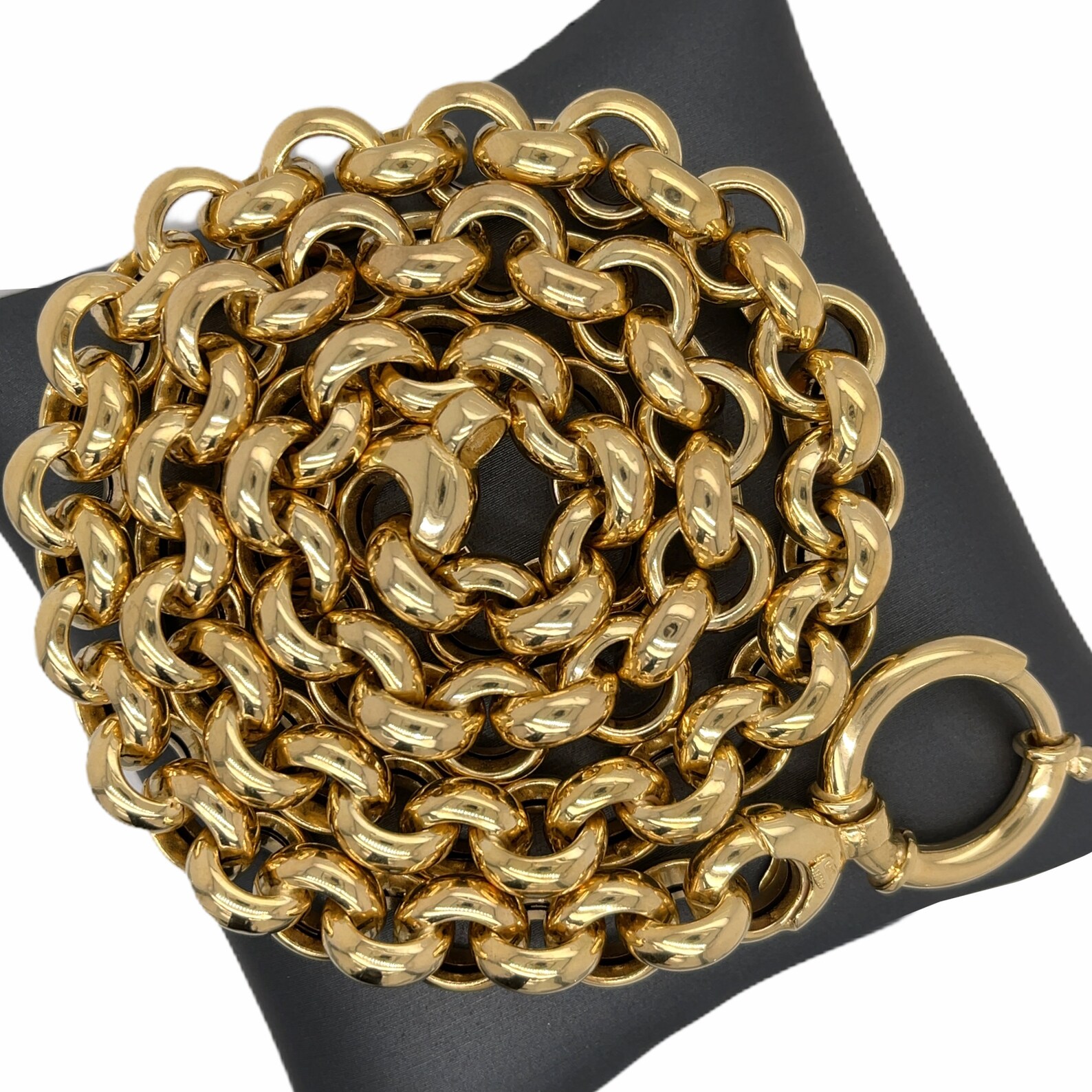 14K Italian Yellow Gold Rolo Belcher Link Chain, Rolo Chain, Sailor ...