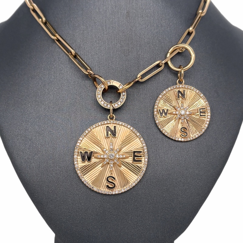 Compass Charm - Etsy