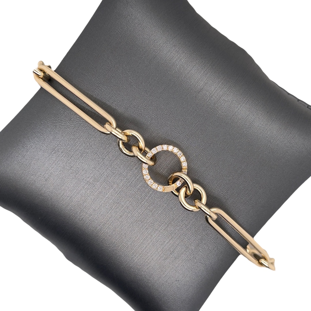 14K Solid Yellow Gold Diamond Clicker Connector - Etsy